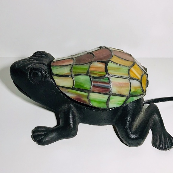 Accents | Vintage Antique Stained Glass Colorful Frog Lamp | Poshmark
